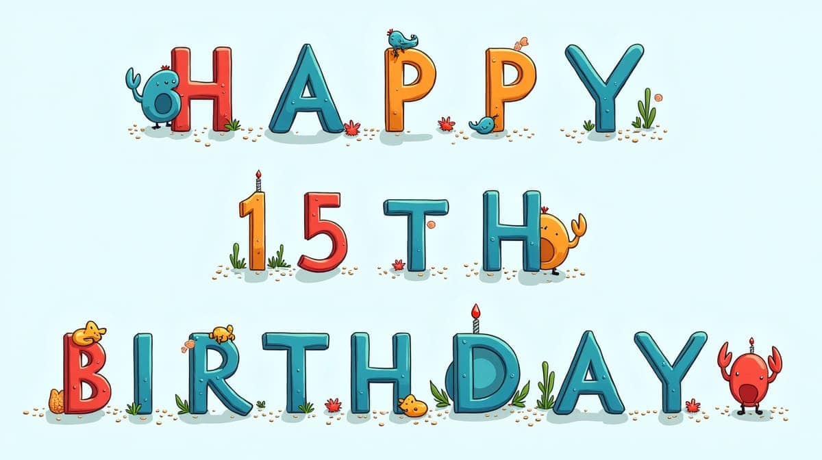 15 years and full of pow. You are a walking cartoon celebration - wish ...