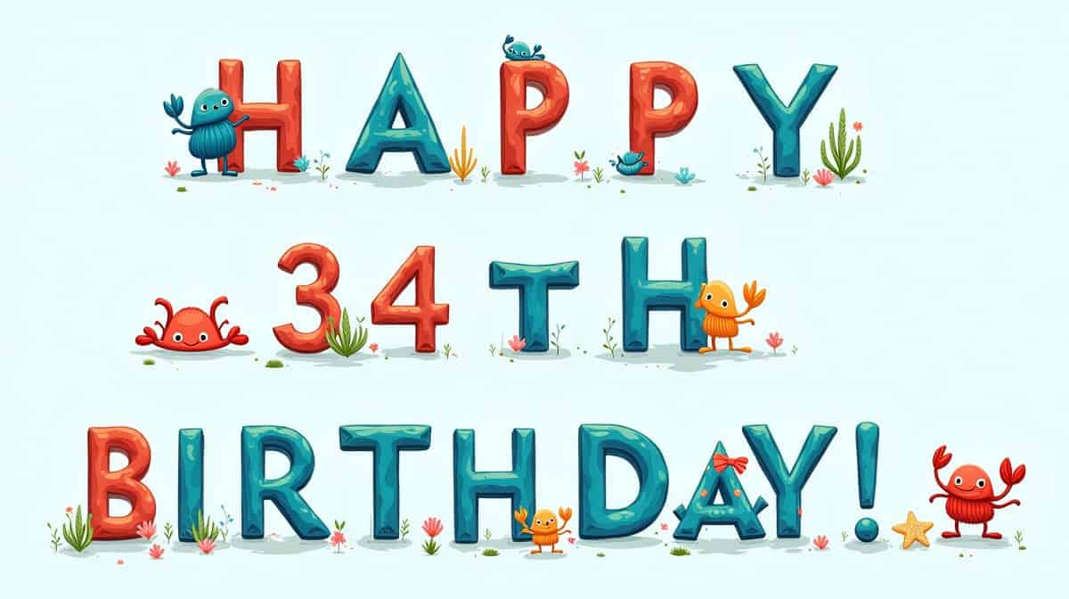 34 years and full of pow. You are a walking cartoon celebration - wish ...