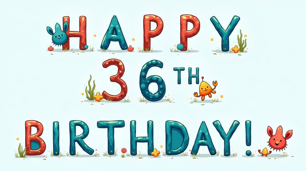 36 years and full of pow. You are a walking cartoon celebration - wish ...