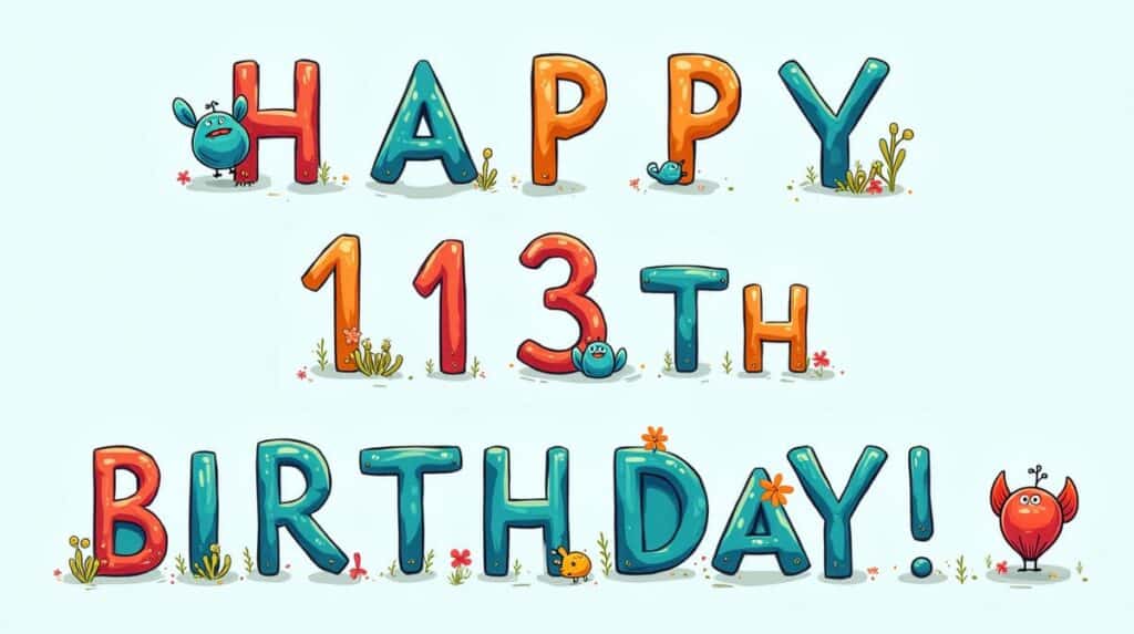 113 years and full of pow. You are a walking cartoon celebration - wish ...