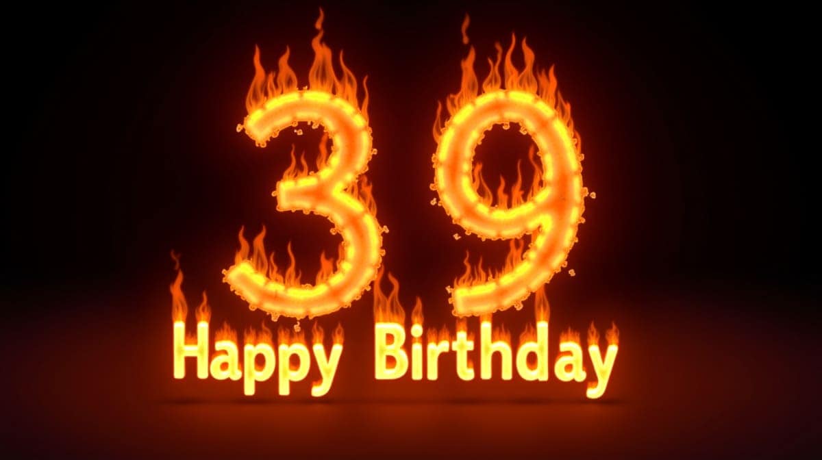 39 candles on the cake. Firefighters are already on the way - wish by age