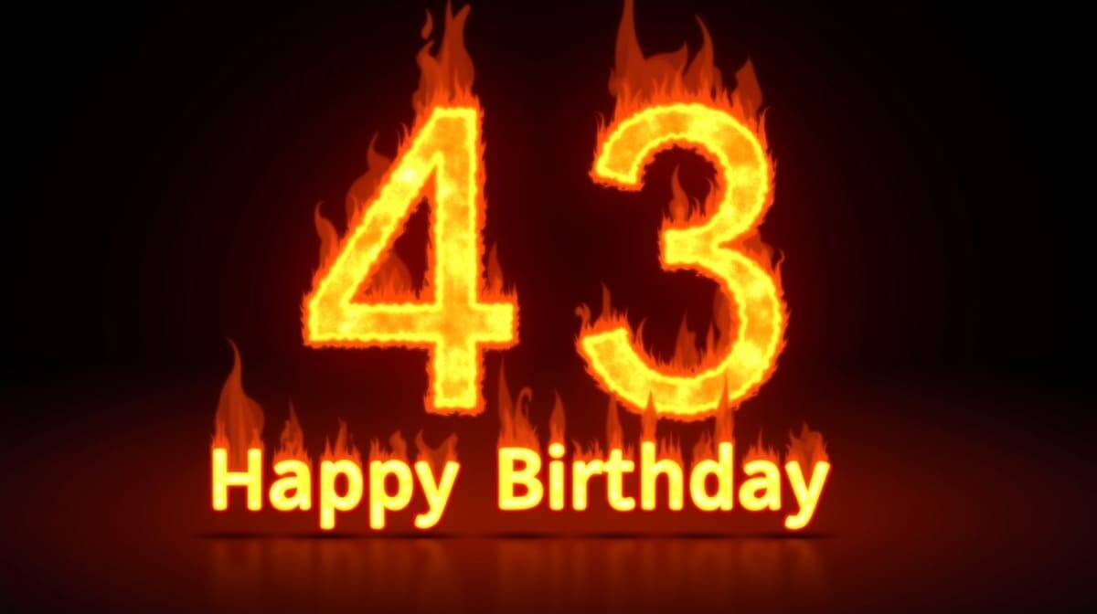43 candles on the cake. Firefighters are already on the way - wish by age
