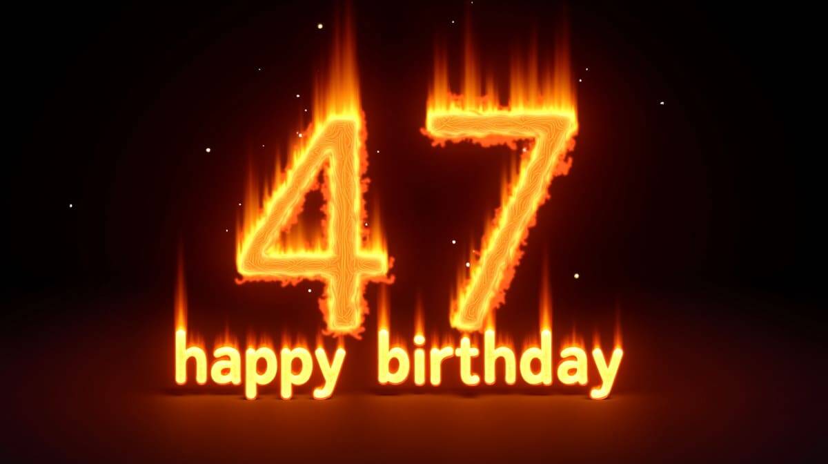 47 candles on the cake. Firefighters are already on the way - wish by age