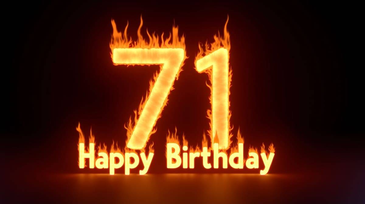 71 candles on the cake. Firefighters are already on the way - wish by age