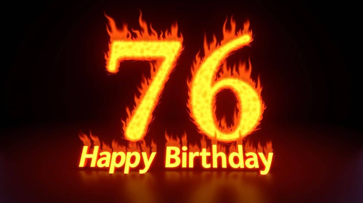 76 candles on the cake. Firefighters are already on the way - wish by age