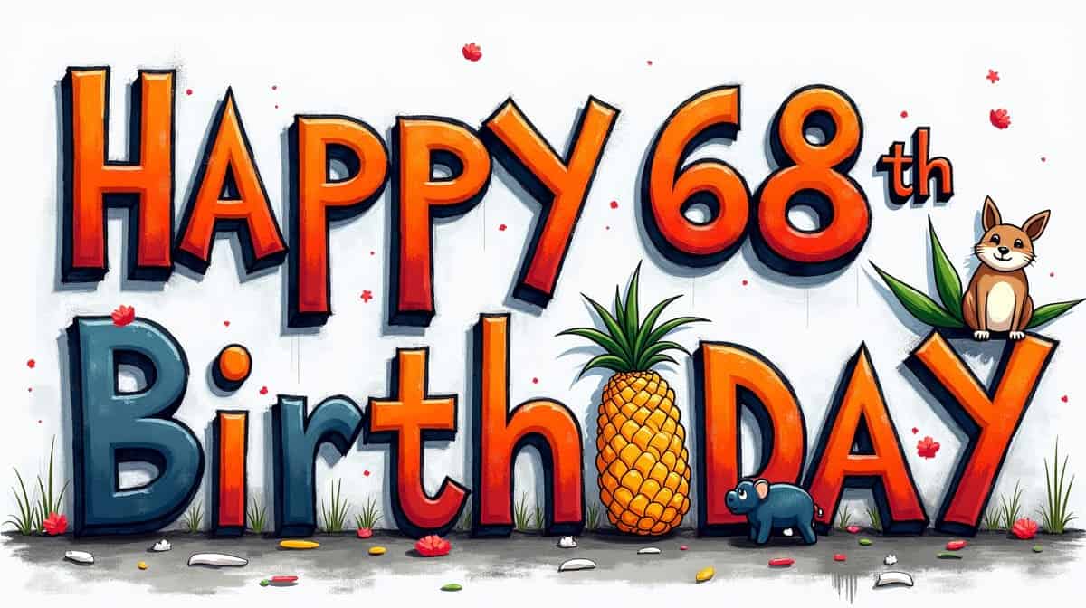 68 years sprayed on the wall of time. What a colorful ride - wish by age
